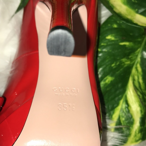 Gucci | Shoes | Authentic Guccicandy Apple Red Patent Platform Heels ...